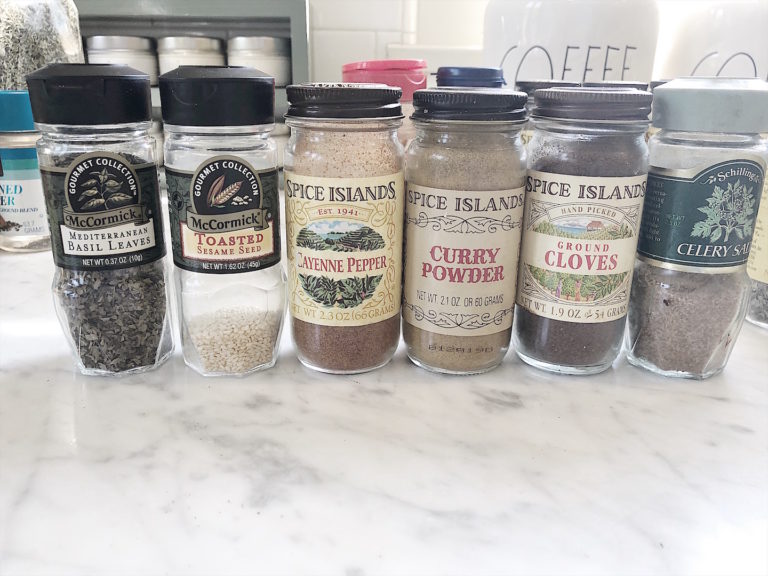 organizing your spice jars and checking expiration dates