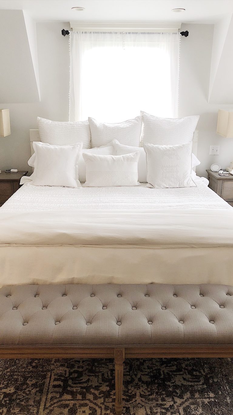 A master bedroom linen makeover