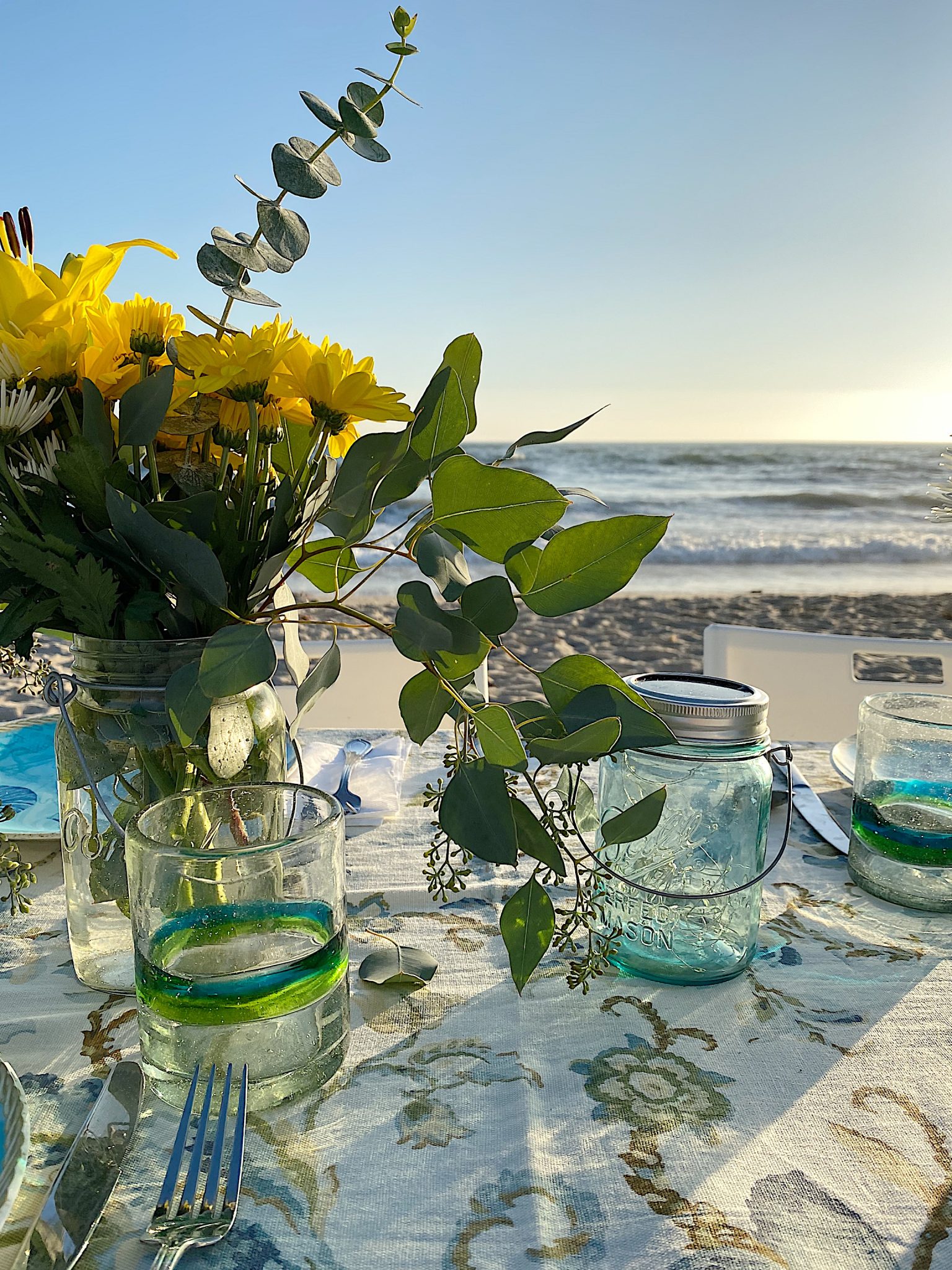 Dinner on the Beach with Solar Lanterns - MY 100 YEAR OLD HOME