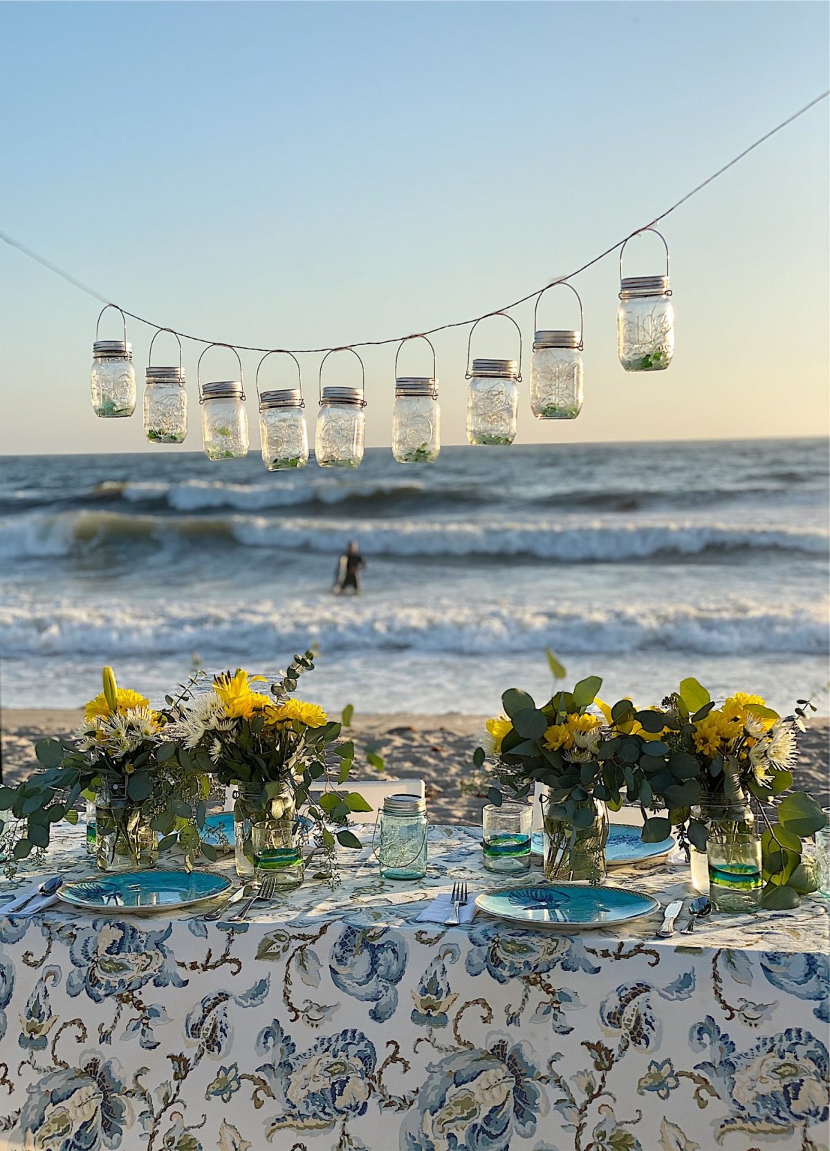 Dinner on the Beach with Solar Lanterns - MY 100 YEAR OLD HOME