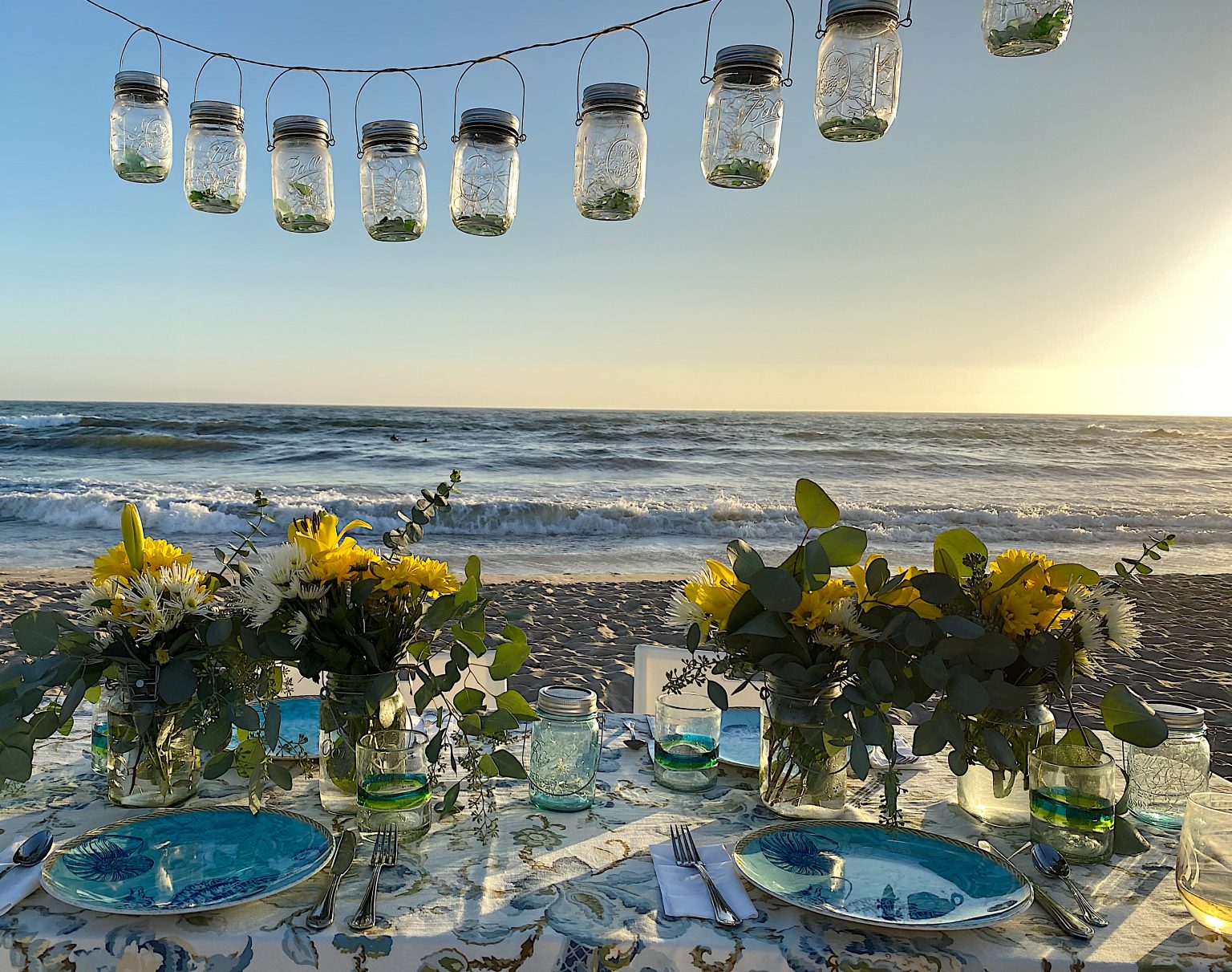 Dinner on the Beach with Solar Lanterns - MY 100 YEAR OLD HOME