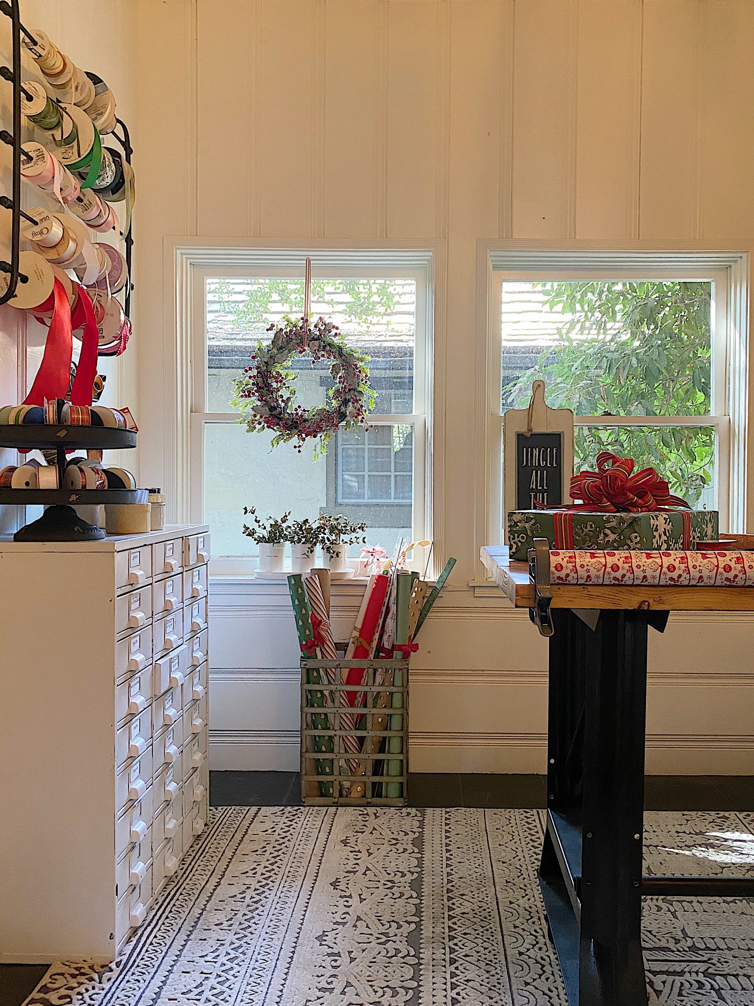 How to Organize Your Gift Wrapping Room - MY 100 YEAR OLD HOME