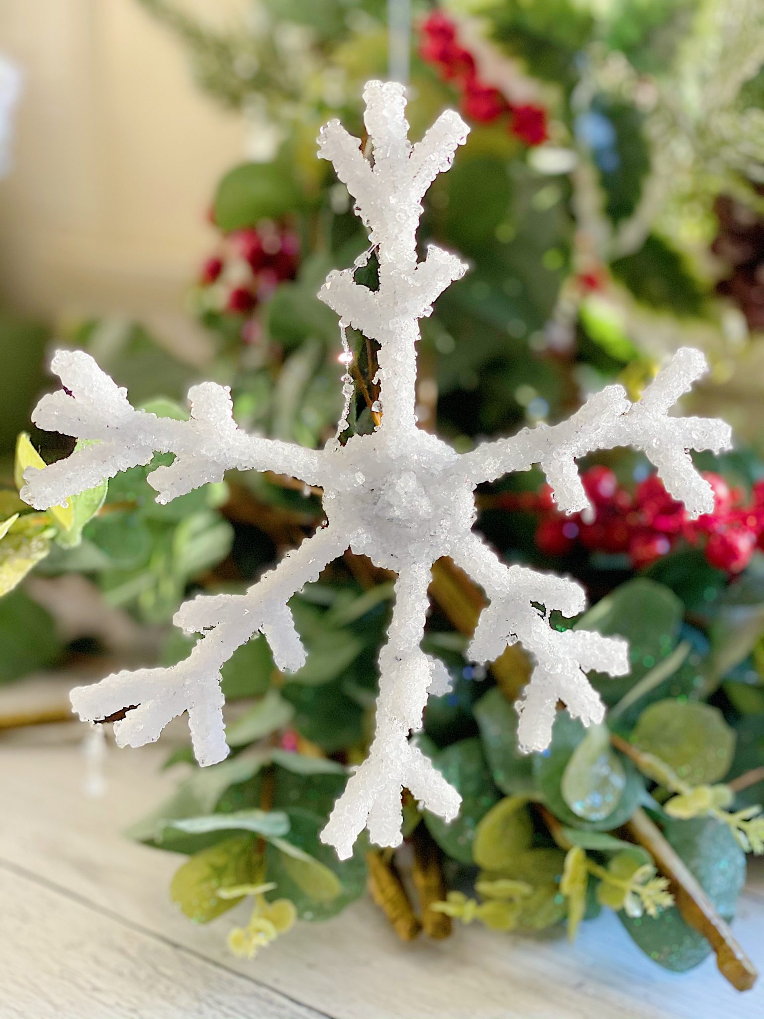 How to Make Crystal Snowflake Ornaments - MY 100 YEAR OLD HOME