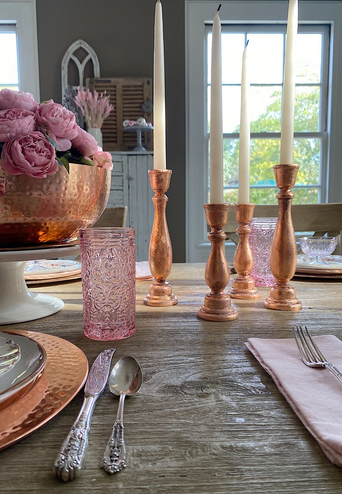 Rose Gold Candlesticks DIY - MY 100 YEAR OLD HOME