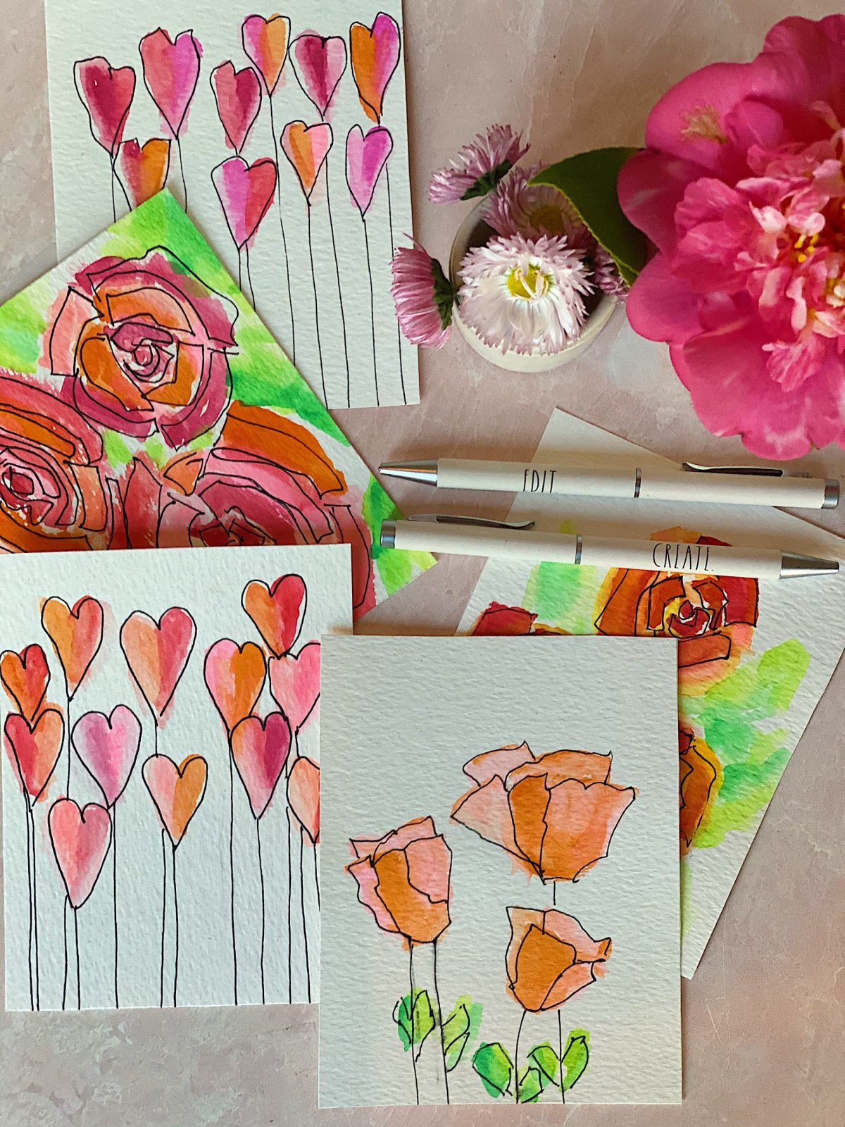 Paint Your Own Valentine's Day Cards DIY - MY 100 YEAR OLD HOME