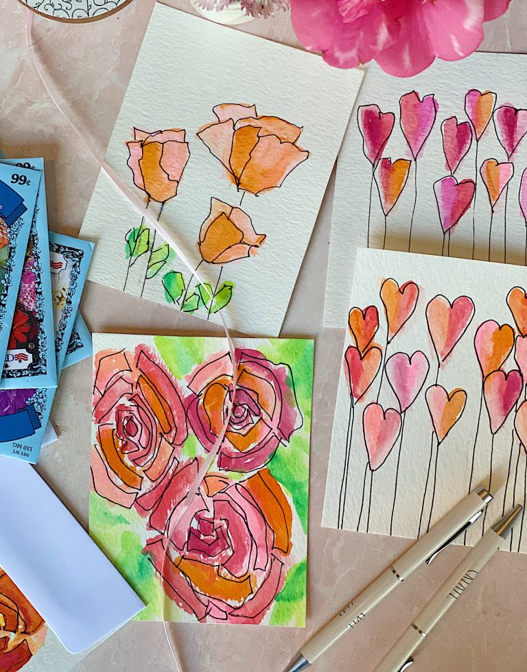 Paint Your Own Valentine's Day Cards DIY - MY 100 YEAR OLD HOME