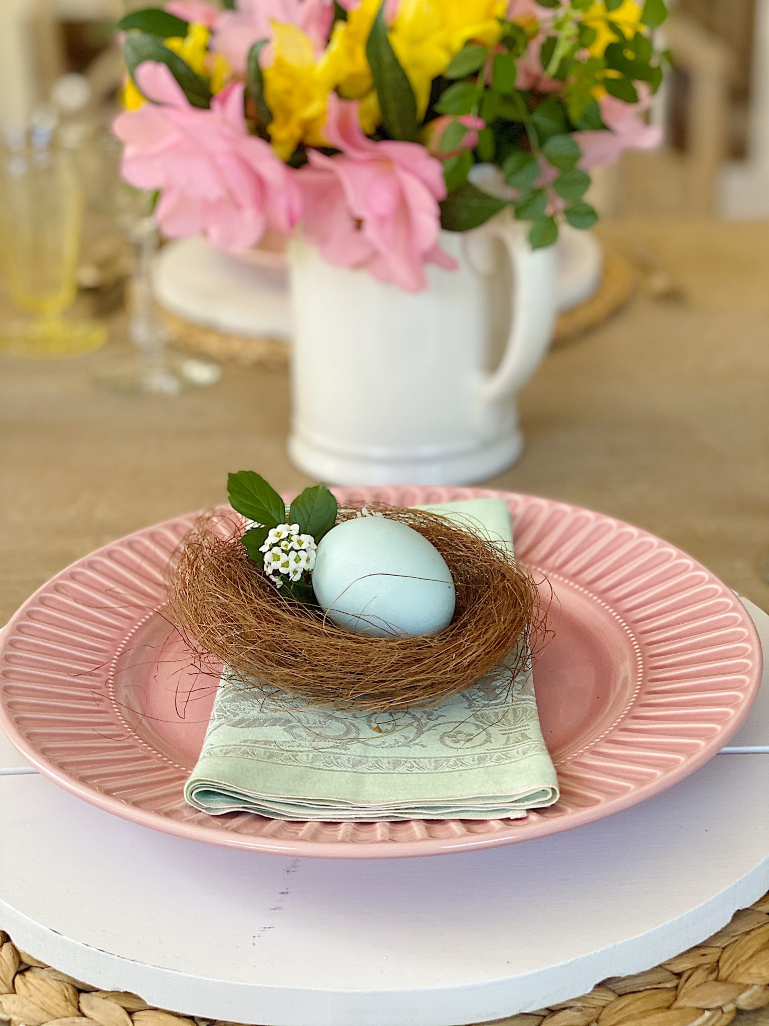 Colorful Table for Easter Dinner - MY 100 YEAR OLD HOME