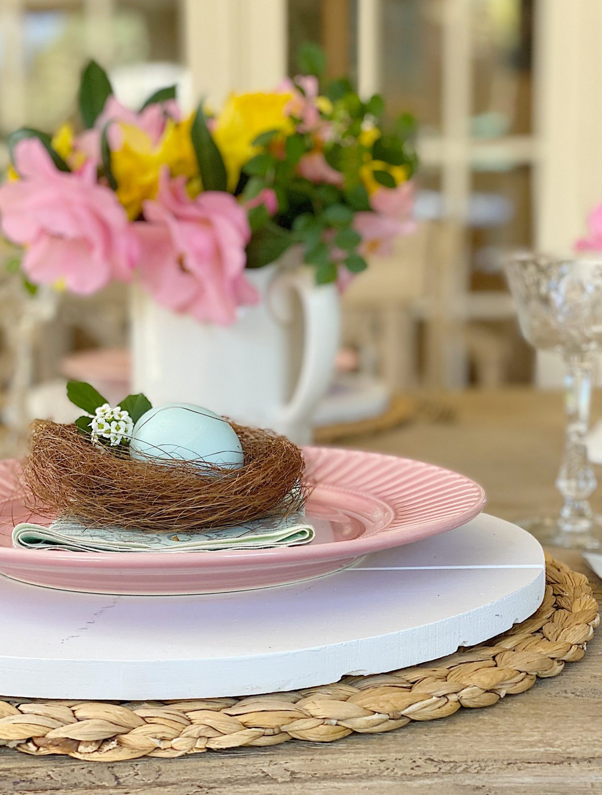 Colorful Table for Easter Dinner - MY 100 YEAR OLD HOME