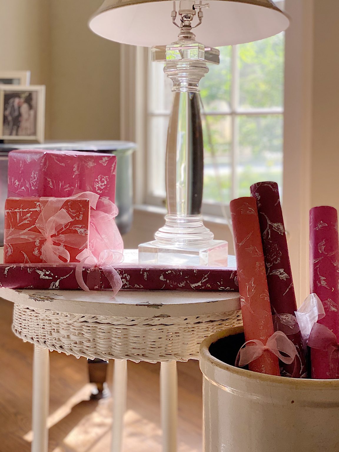 Spring Pink Wrapping Paper DIY - MY 100 YEAR OLD HOME