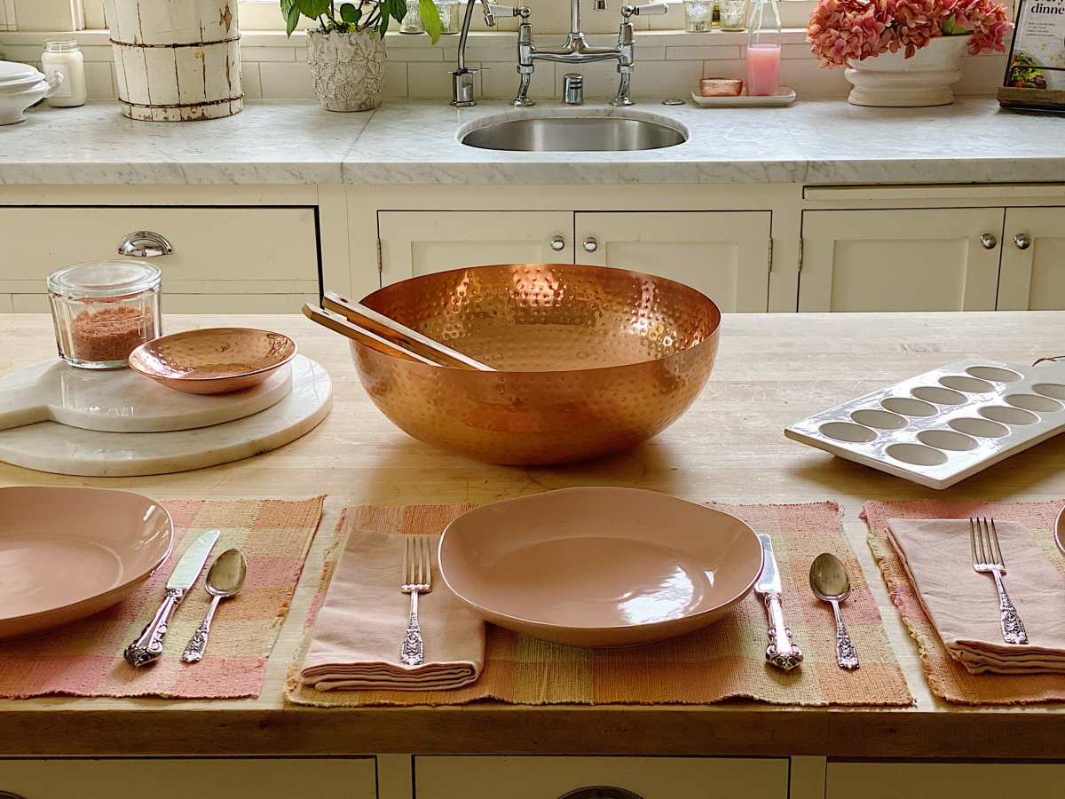 My Favorite Pink Dinnerware in the Kitchen - MY 100 YEAR OLD HOME