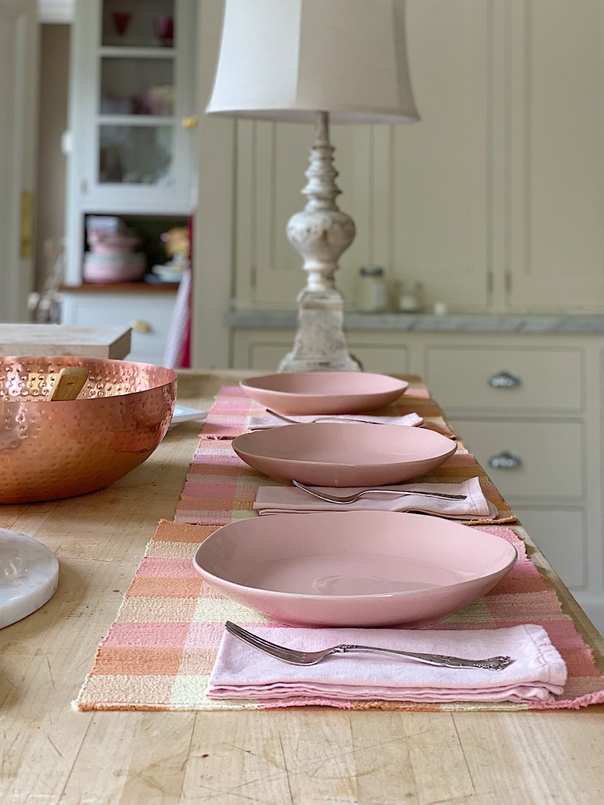 My Favorite Pink Dinnerware in the Kitchen - MY 100 YEAR OLD HOME