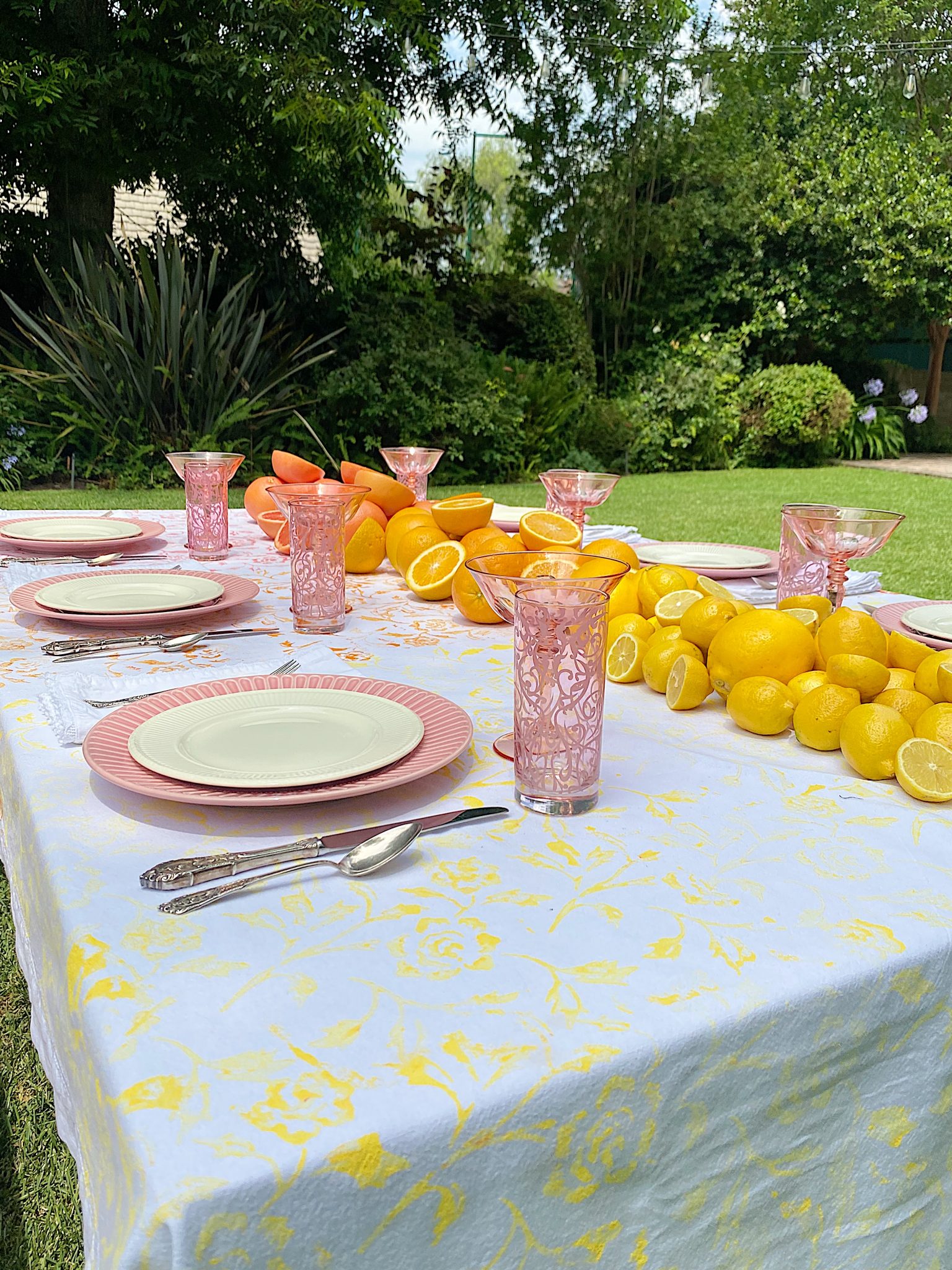 Summer Colors Tablecloth DIY - MY 100 YEAR OLD HOME