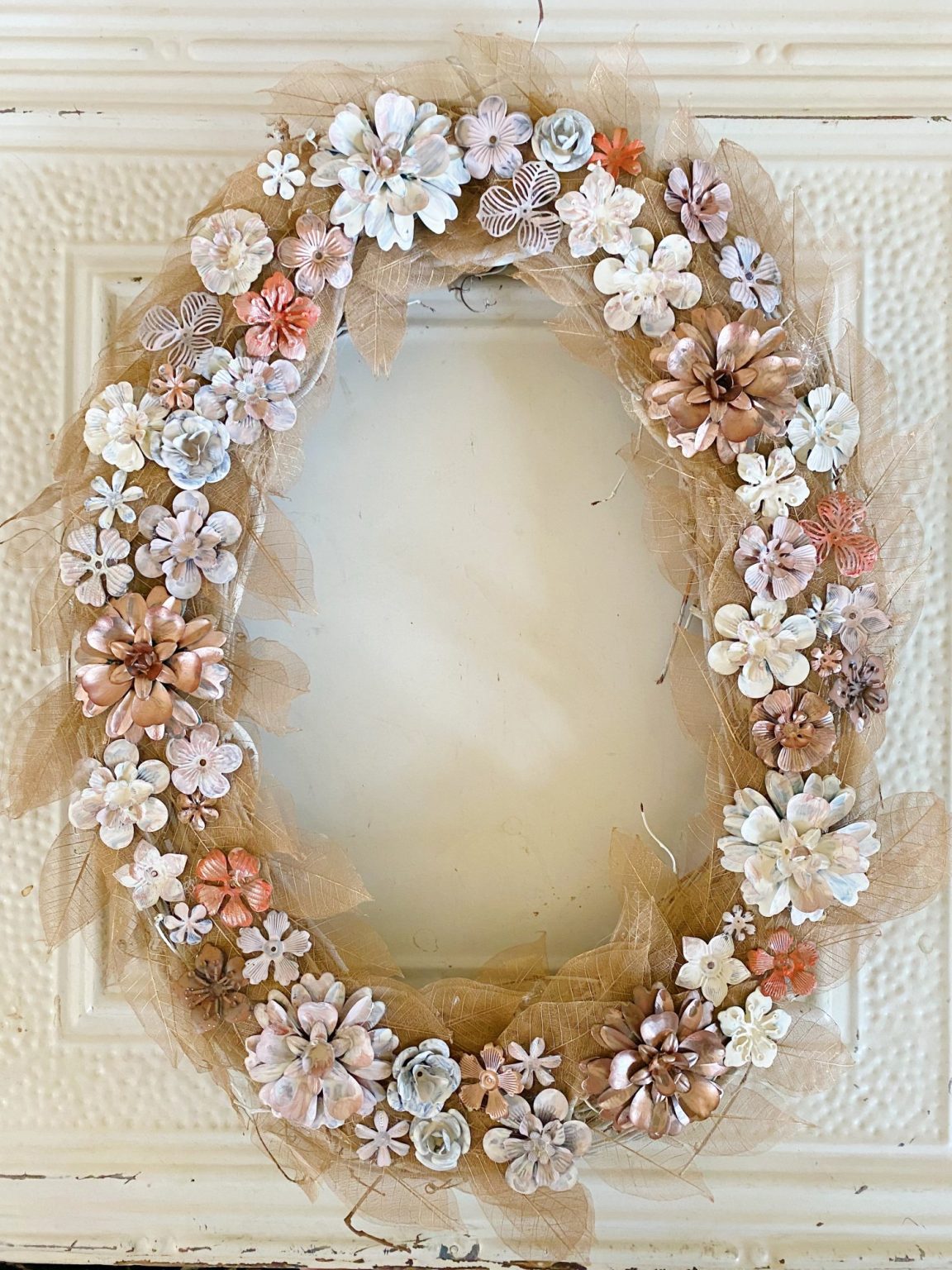 Fall Metal and Leaf Wreath DIY - MY 100 YEAR OLD HOME