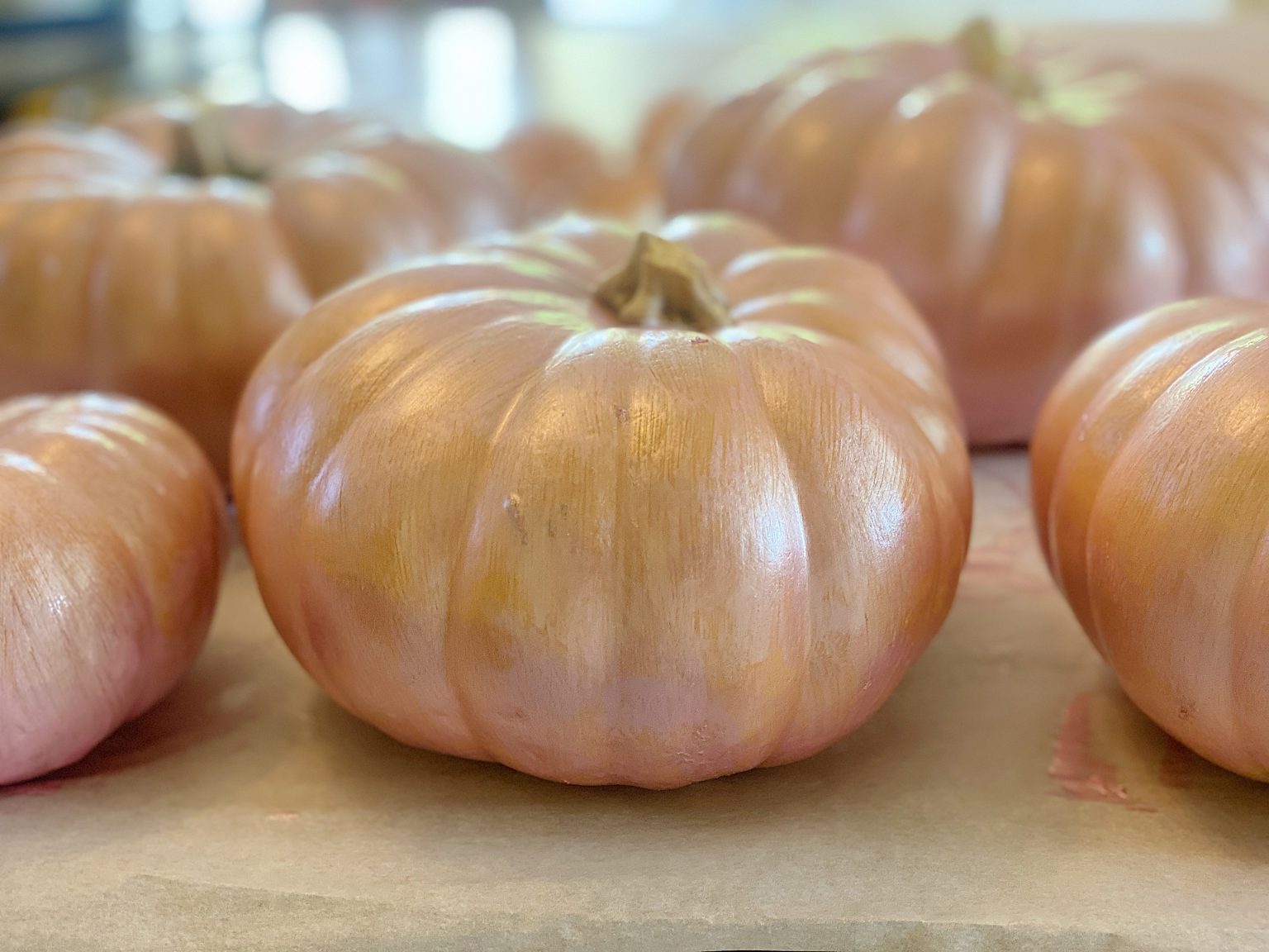 Pink Painted Cinderella Pumpkins - MY 100 YEAR OLD HOME