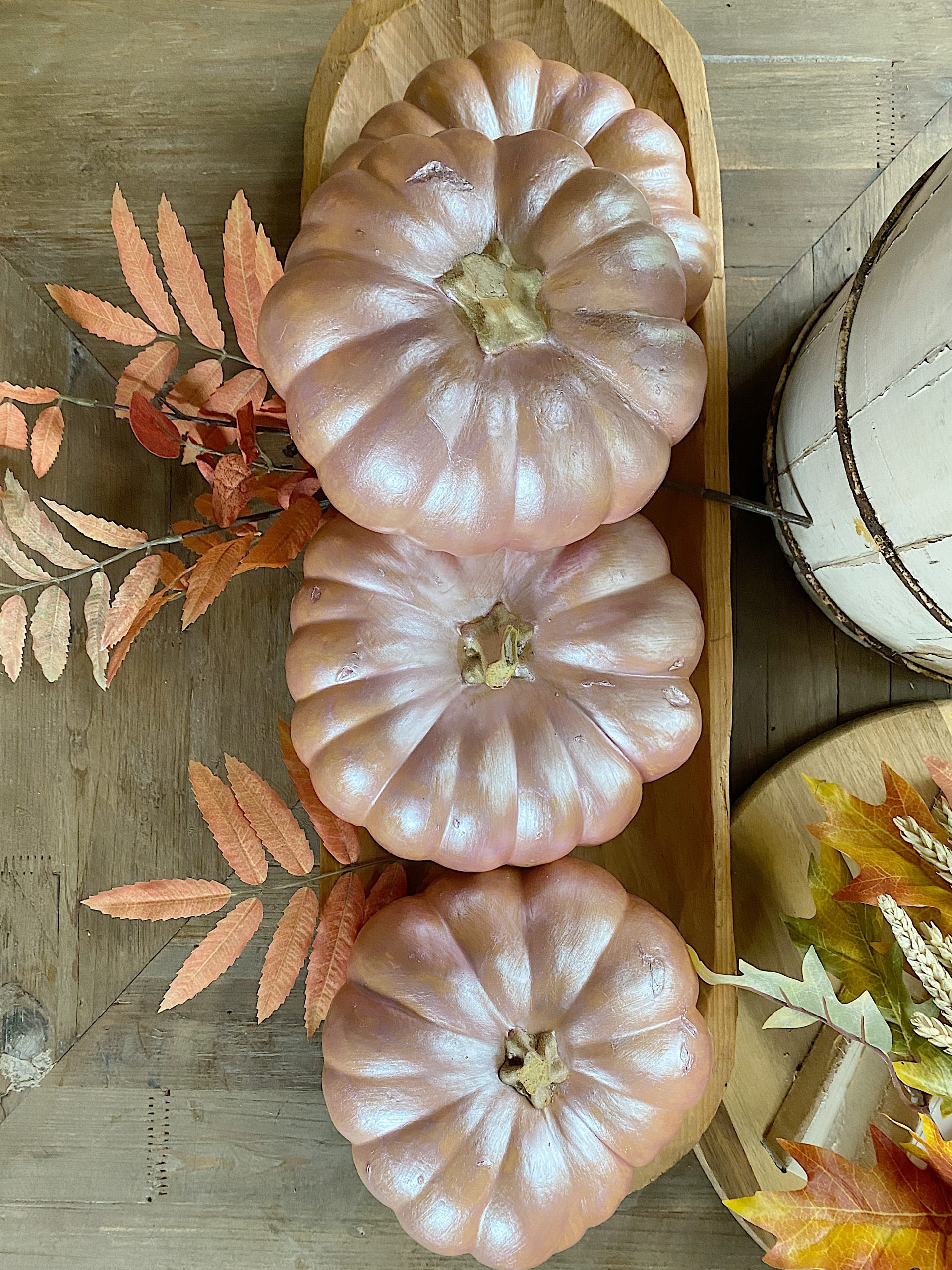 Pink Painted Cinderella Pumpkins - MY 100 YEAR OLD HOME