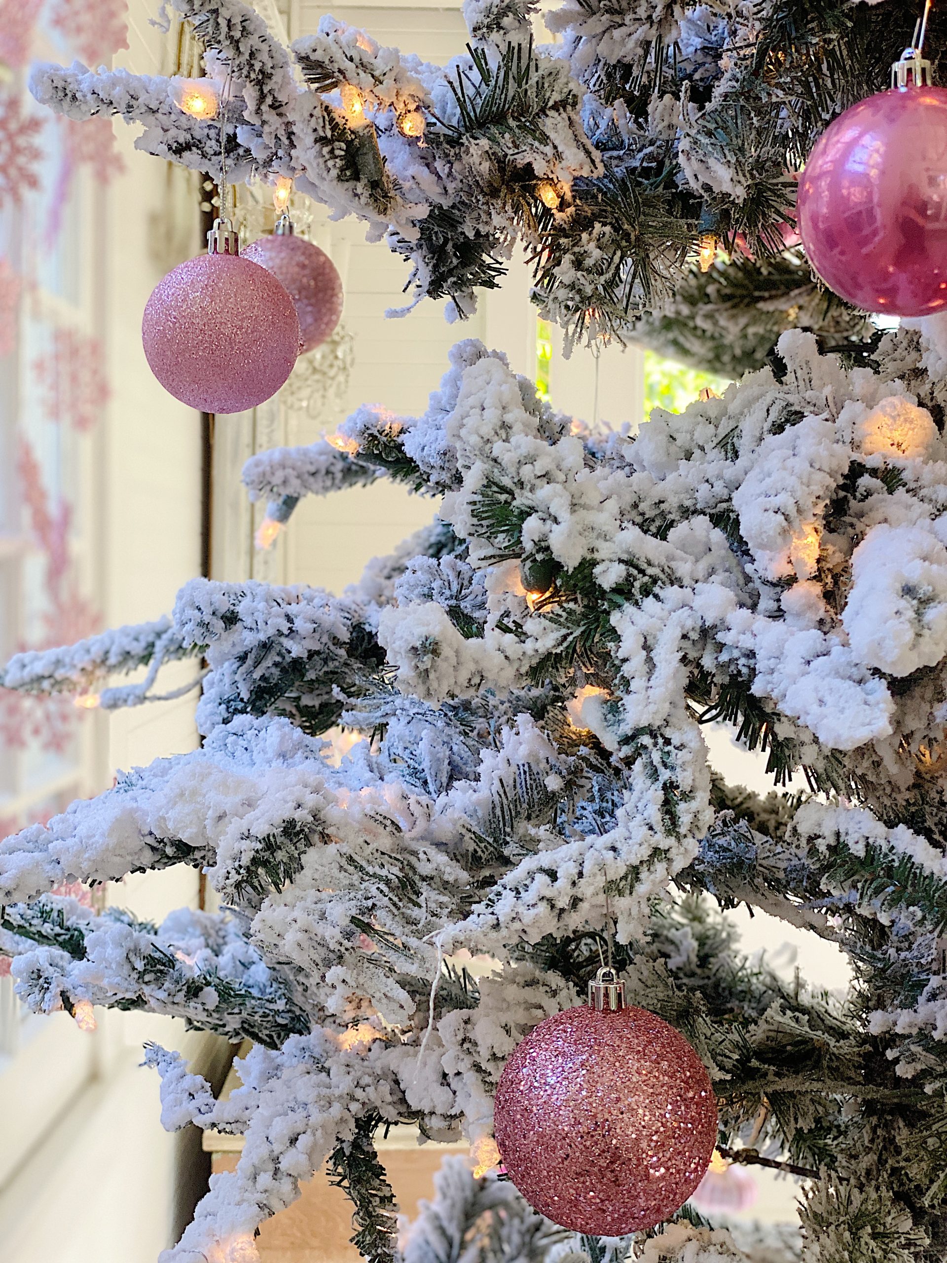 Pink Christmas Tree Decorations - MY 100 YEAR OLD HOME