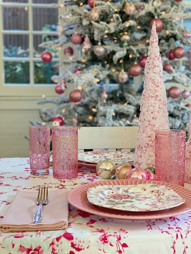 Pink Tabletop Christmas Tree DIY - MY 100 YEAR OLD HOME