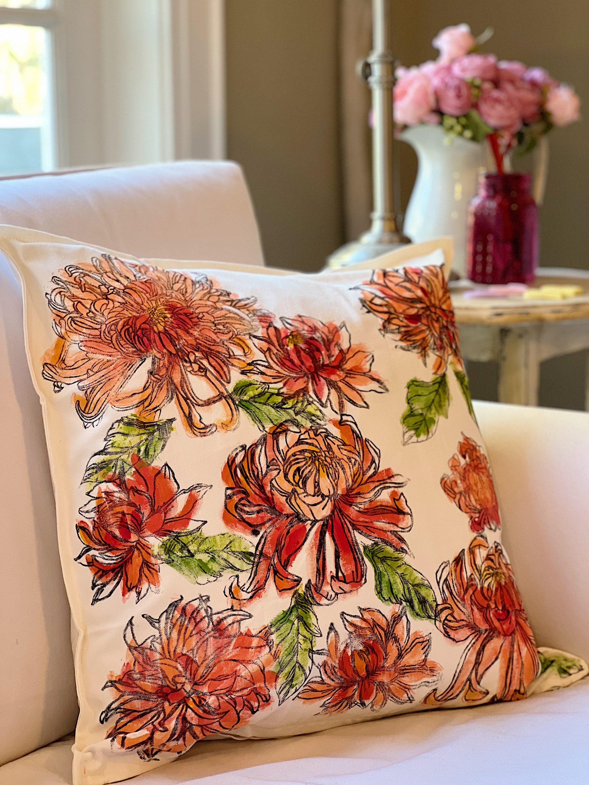 Flower Pillow DIY - MY 100 YEAR OLD HOME