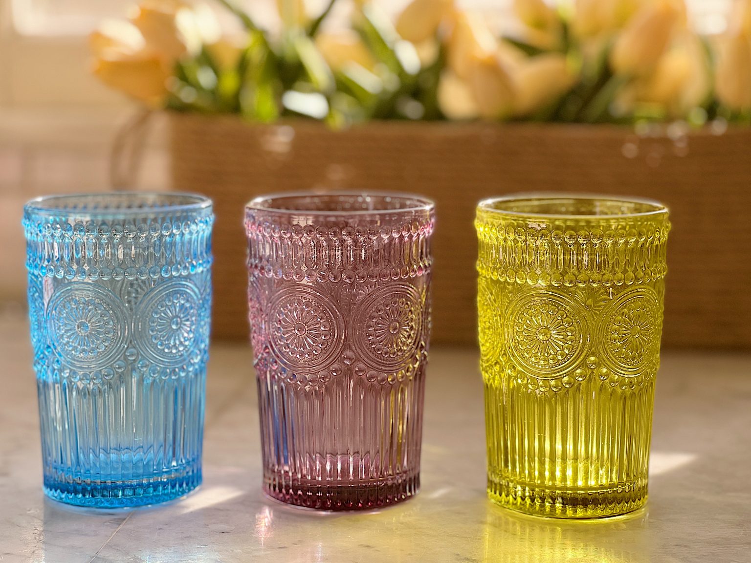 Why You Need Colored Glass on Your Spring Table - MY 100 YEAR OLD HOME