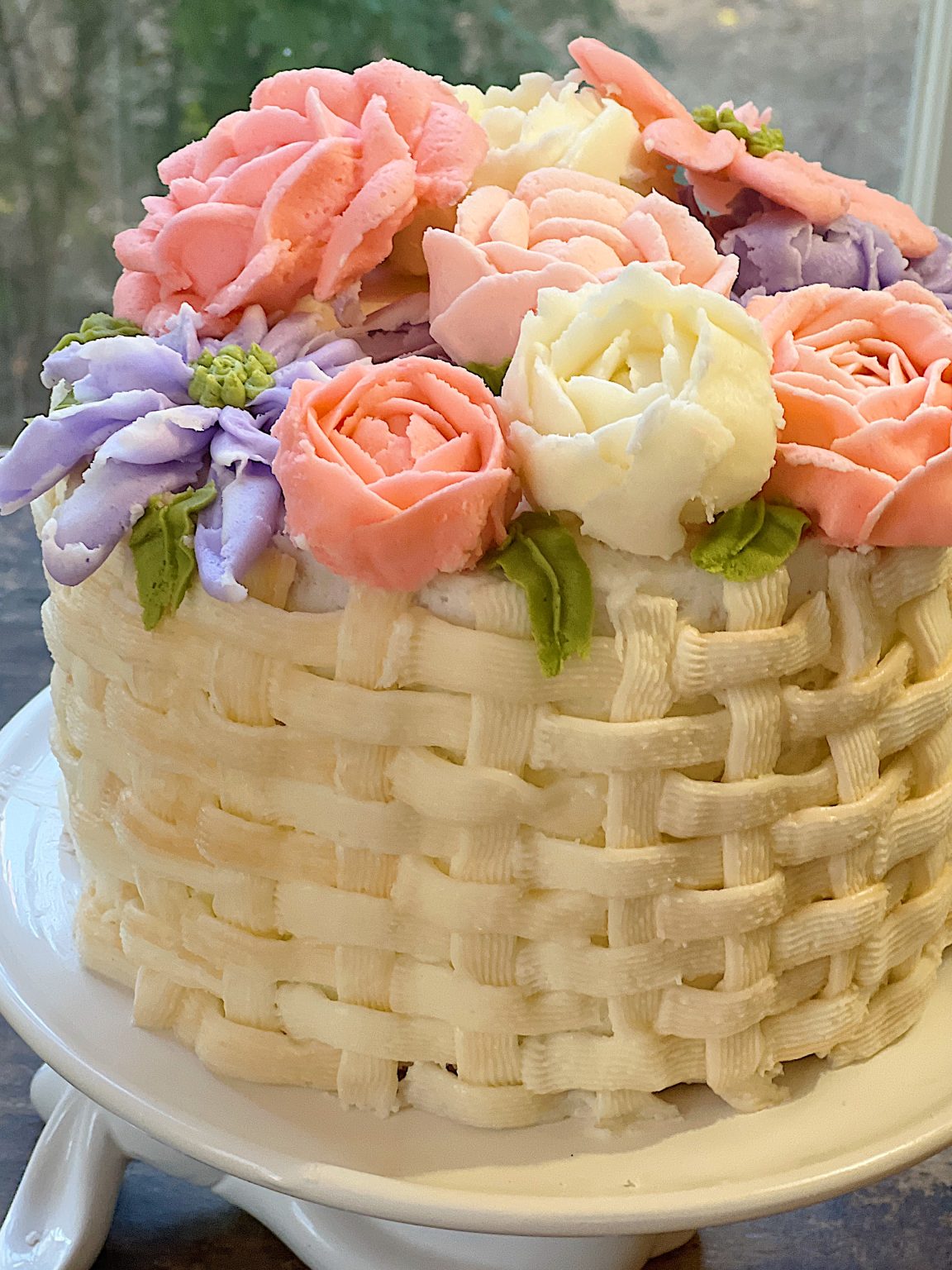 Easter Basket Flower Cake - MY 100 YEAR OLD HOME