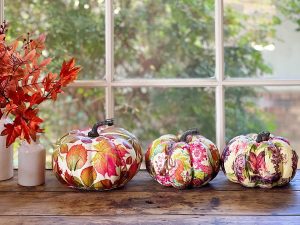 Pumpkin Craft with Decoupage Napkins - MY 100 YEAR OLD HOME