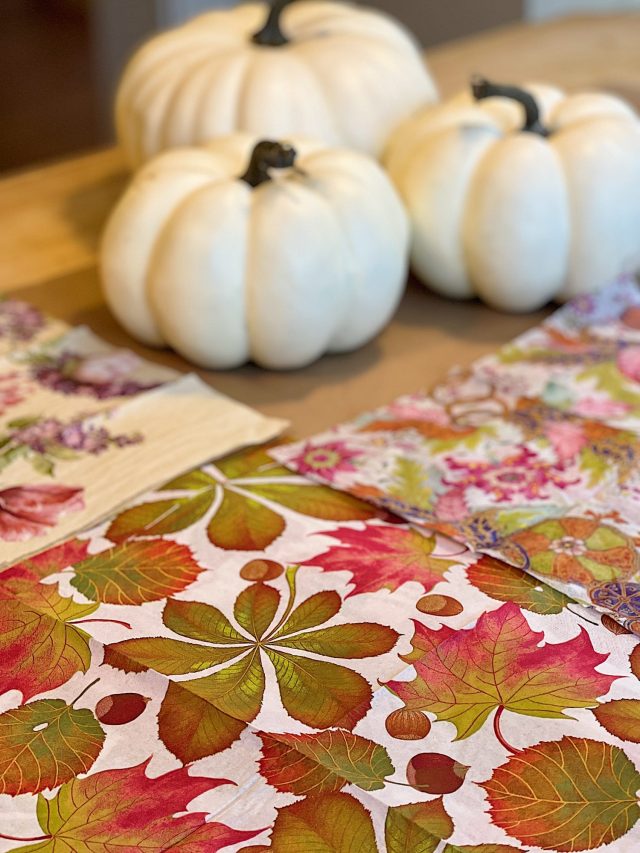Pumpkin Craft with Decoupage Napkins - MY 100 YEAR OLD HOME