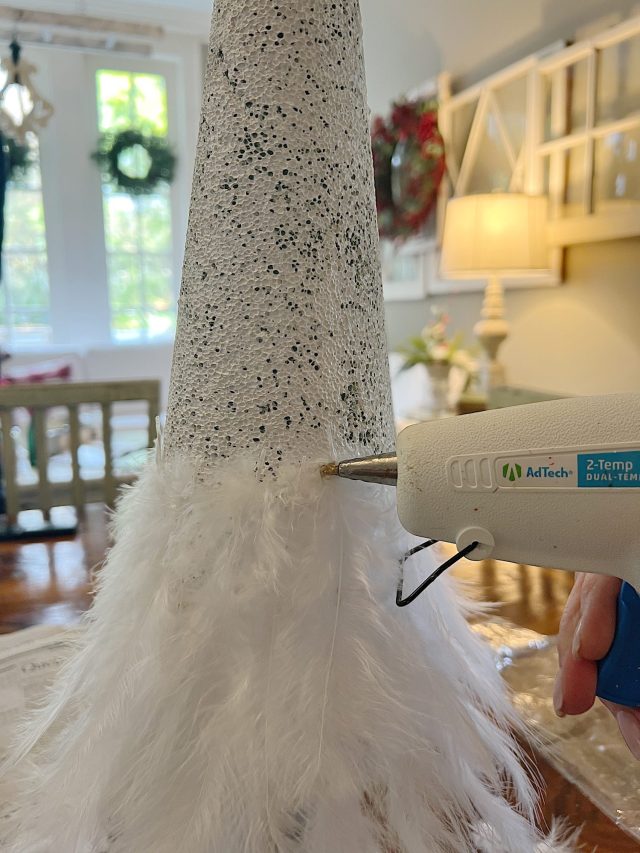 DIY White Christmas Tree with Feathers - MY 100 YEAR OLD HOME