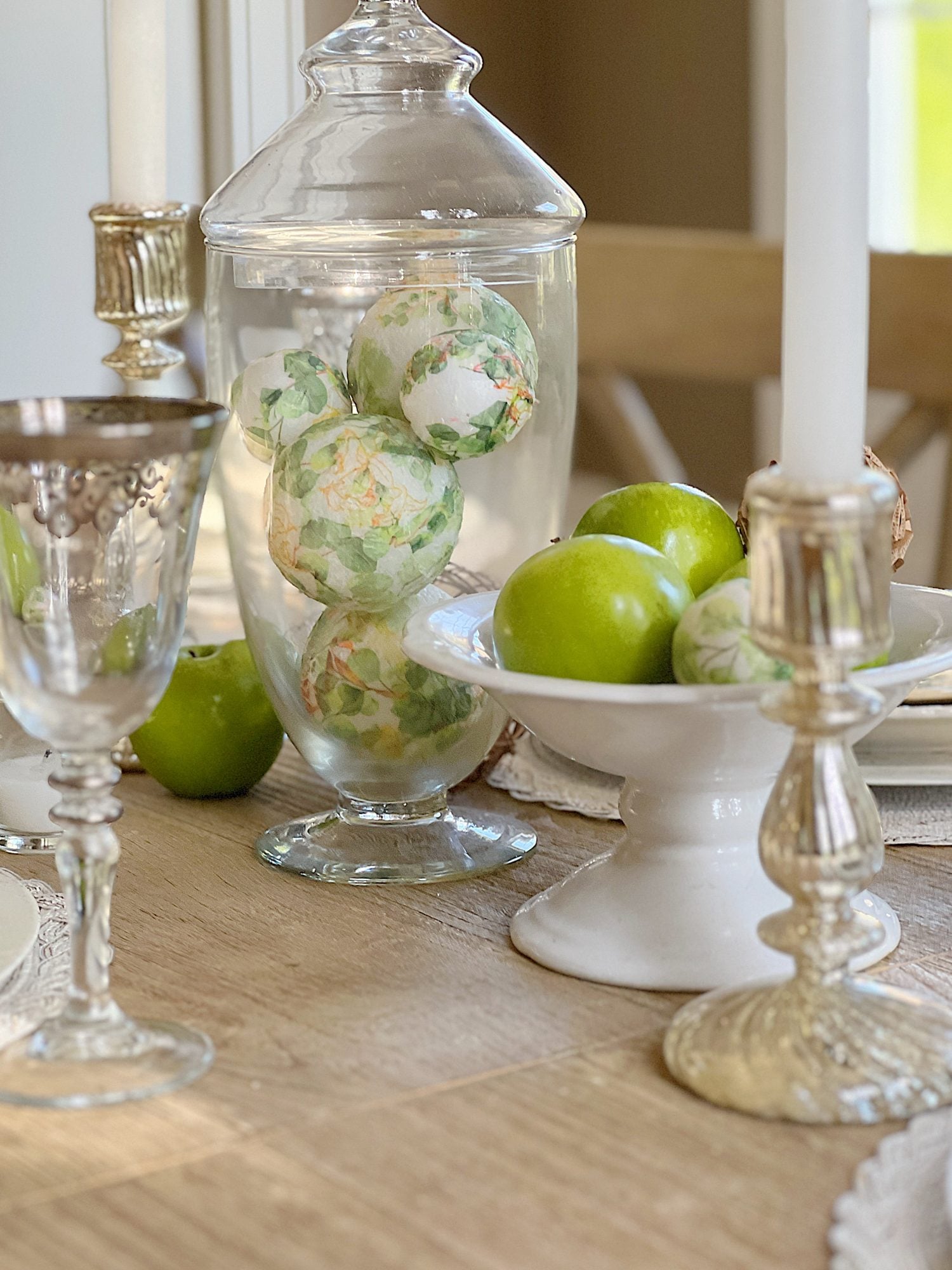 Decoupage Winter Decor Balls DIY - MY 100 YEAR OLD HOME