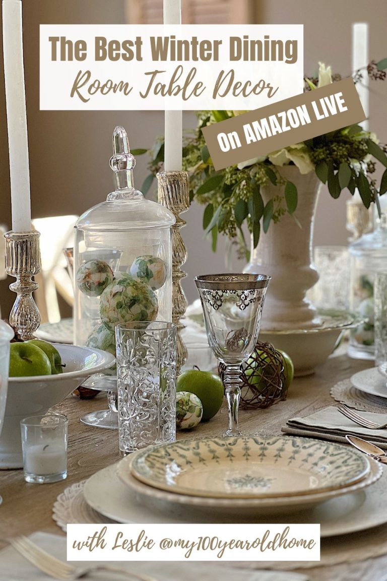 Winter Dining Room Table Decor - MY 100 YEAR OLD HOME