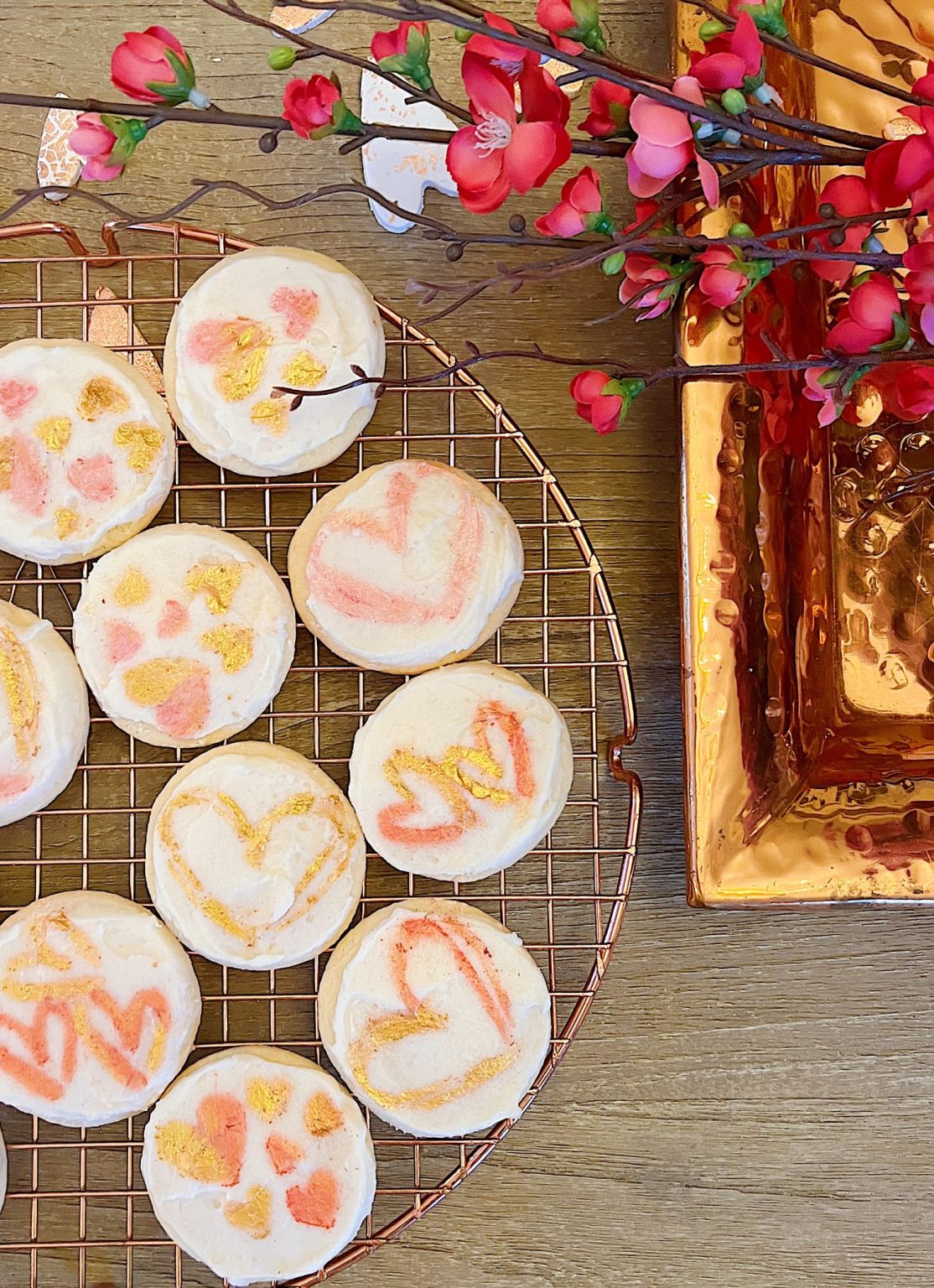 Valentine Cookies Decorated with Edible Luster Dust - MY 100 YEAR OLD HOME