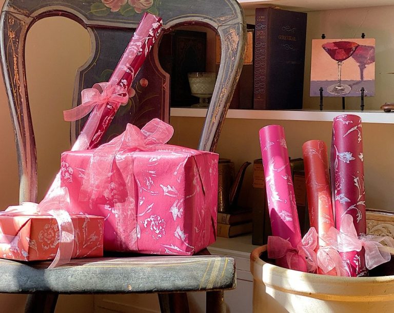 Spring Pink Wrapping Paper DIY - MY 100 YEAR OLD HOME