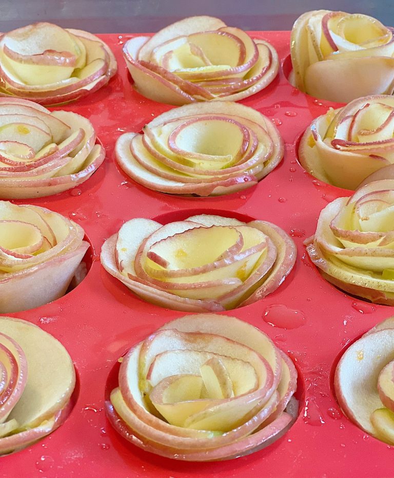 Rose Caramel Apple Tartlets - MY 100 YEAR OLD HOME