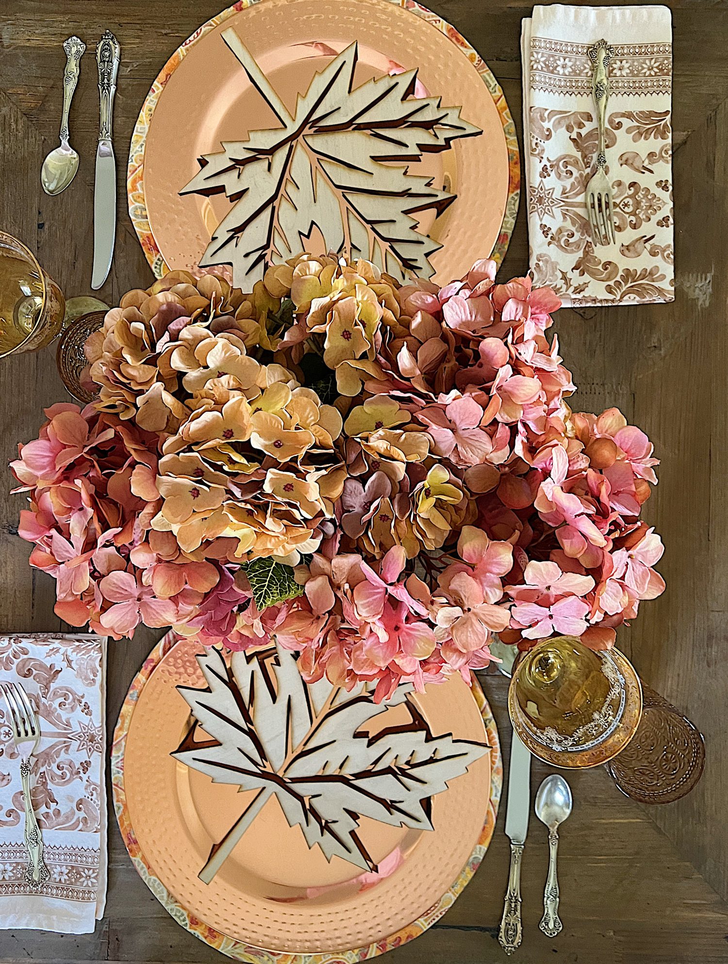 DIY Fall Leaf Plate Chargers - MY 100 YEAR OLD HOME