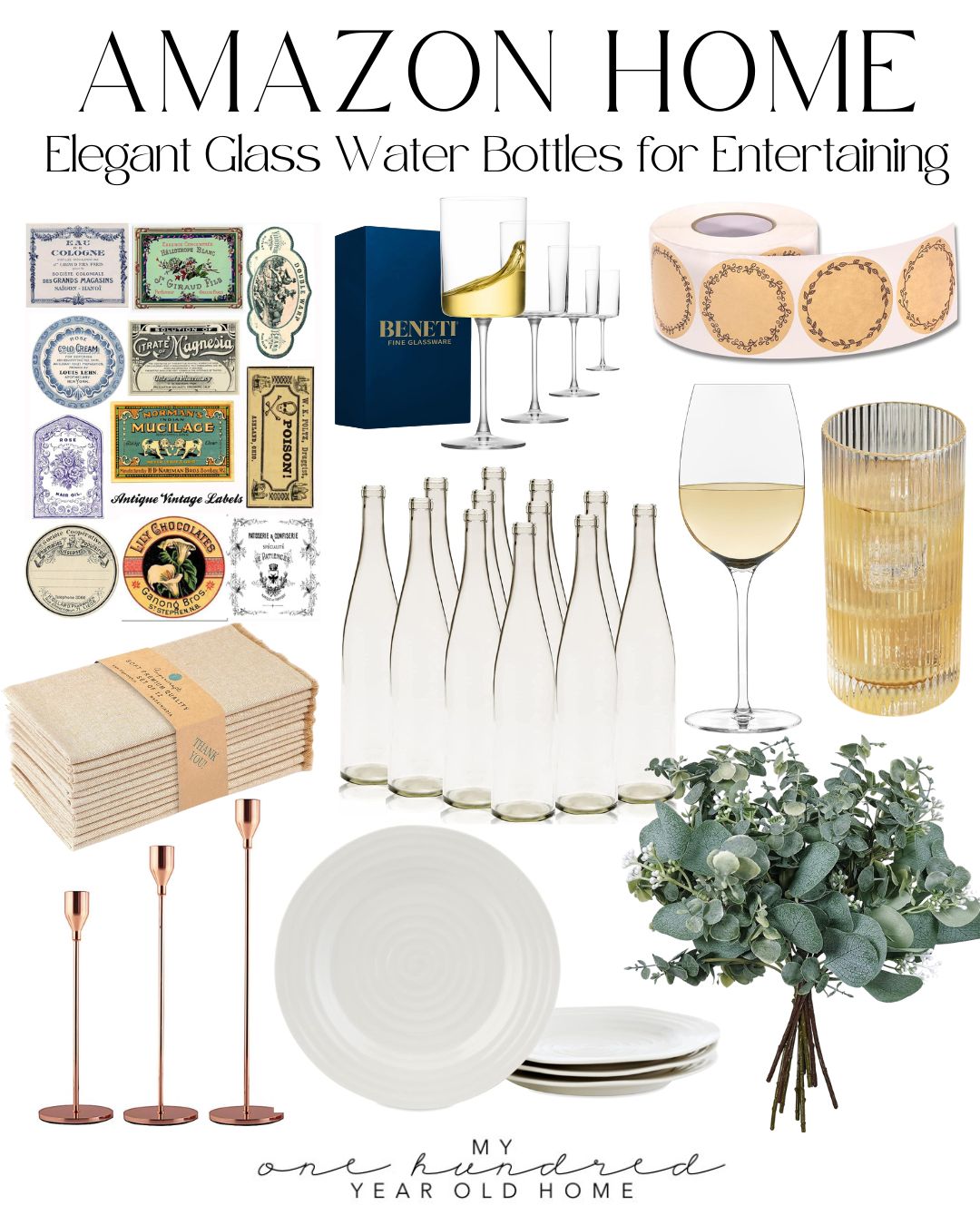 Elegant Glass Water Bottles for Entertaining - MY 100 YEAR OLD HOME