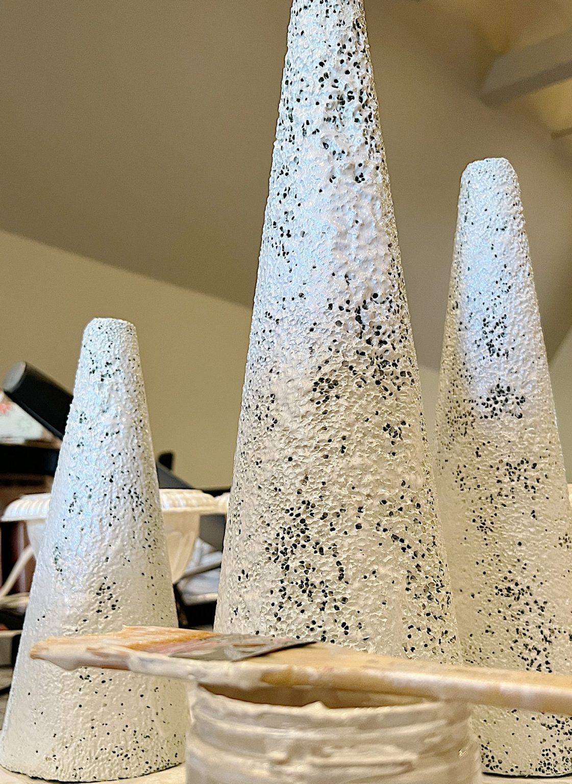 DIY White Christmas Fern Tabletop Tree - MY 100 YEAR OLD HOME