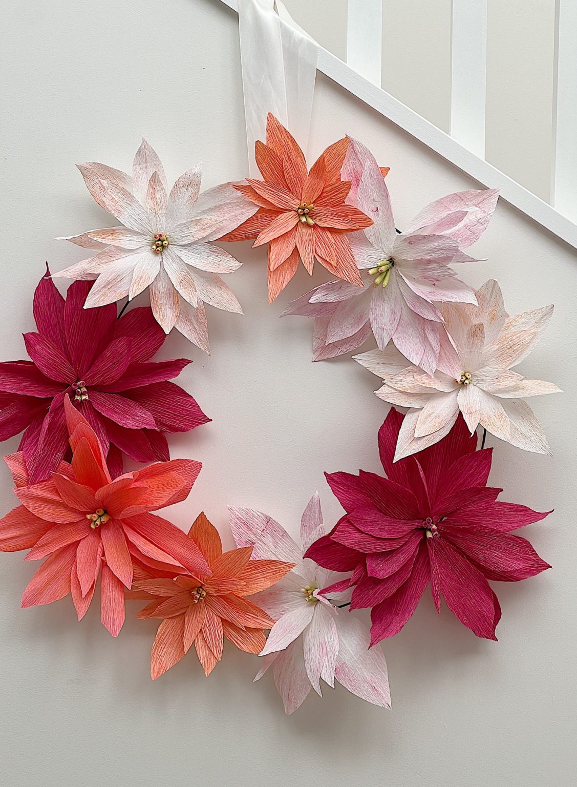 Poinsettia Christmas Wreath DIY - MY 100 YEAR OLD HOME