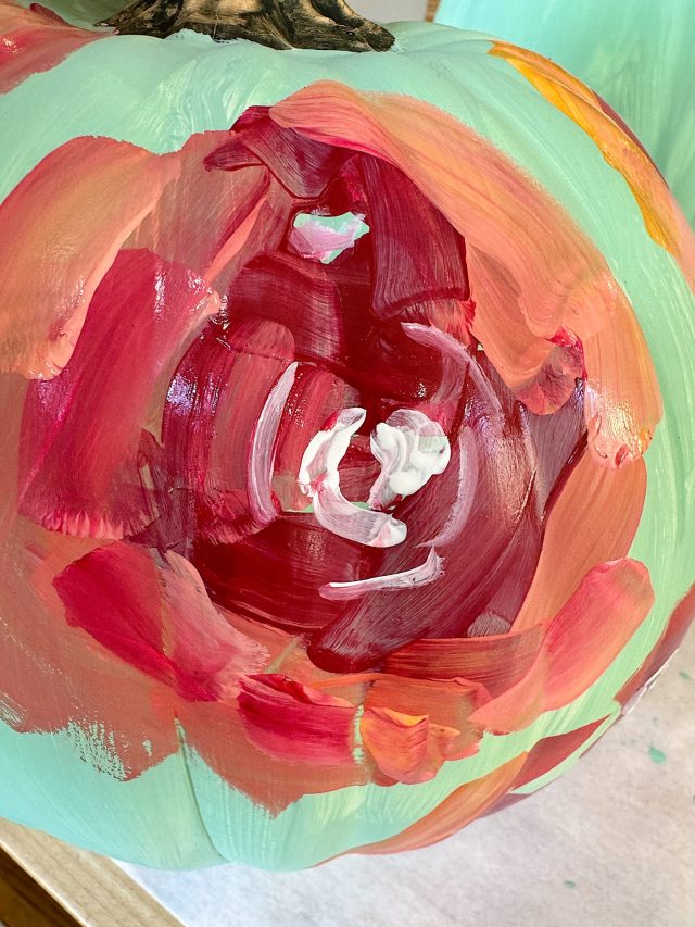 DIY Rose Painted Pumpkin Craft - MY 100 YEAR OLD HOME