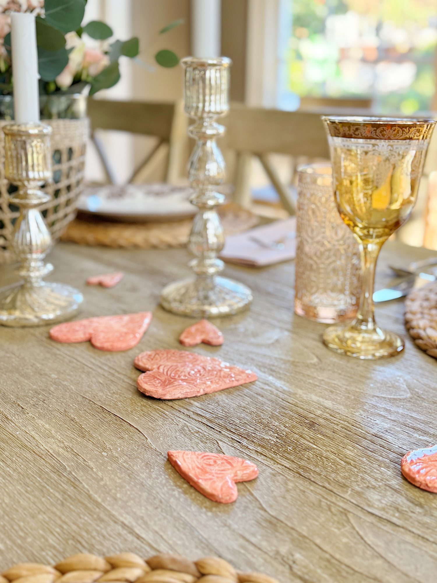 Blushing Dining Room Table Decor - MY 100 YEAR OLD HOME