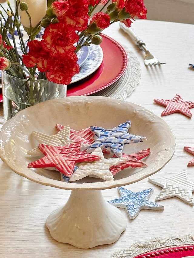 DIY Air Dry Clay Stars for Your 4th of July Table - MY 100 YEAR OLD HOME