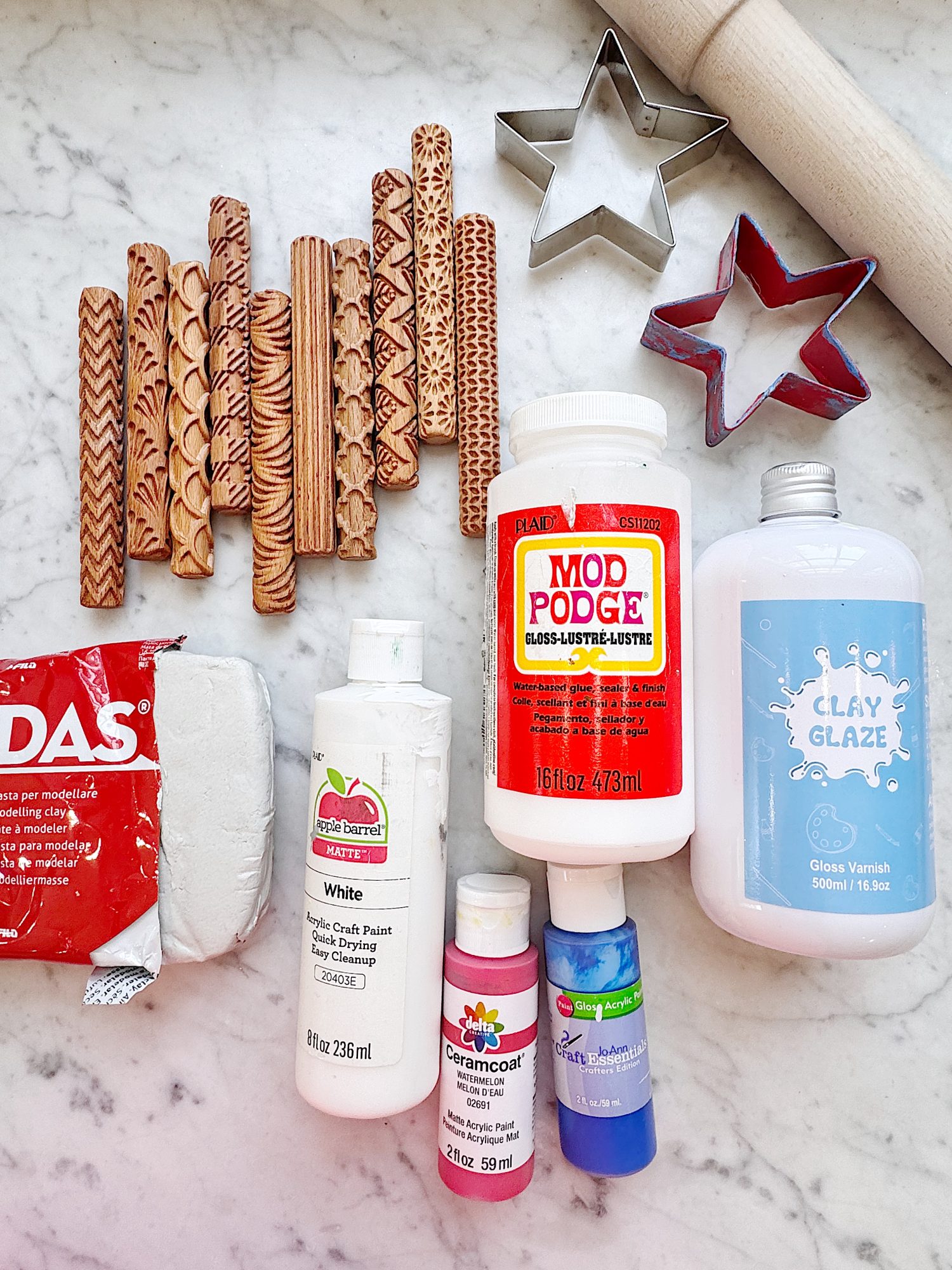 DIY Air Dry Clay Stars for Your 4th of July Table - MY 100 YEAR OLD HOME